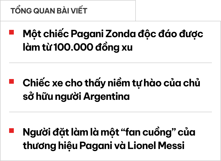 Chiếc Pagani Zonda 'rẻ nhất thế giới': Thân từ 100.000 đồng xu, khung từ gỗ và đất sét, ấn tượng ...