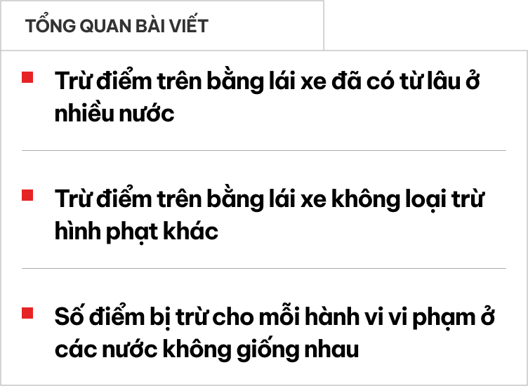 Nhiều nước áp dụng trừ điểm trên bằng lái xe từ lâu: Không chỉ bị treo ...