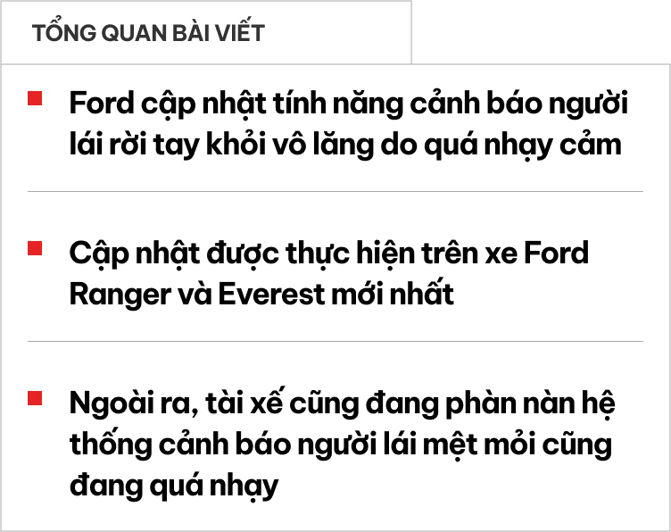 Ford Ranger và Everest sắp được cập nhật ADAS vì quá nhạy, liên tục ...