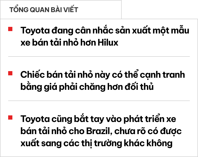 Toyota làm bán tải nhỏ hơn Hilux: Dễ chung nền tảng với RAV4 thế hệ mới ...